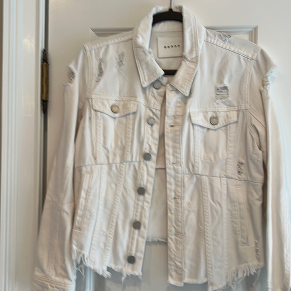 Blank NYC | Jackets & Coats | Blank Nyc White Distressed Jean Jacket ...